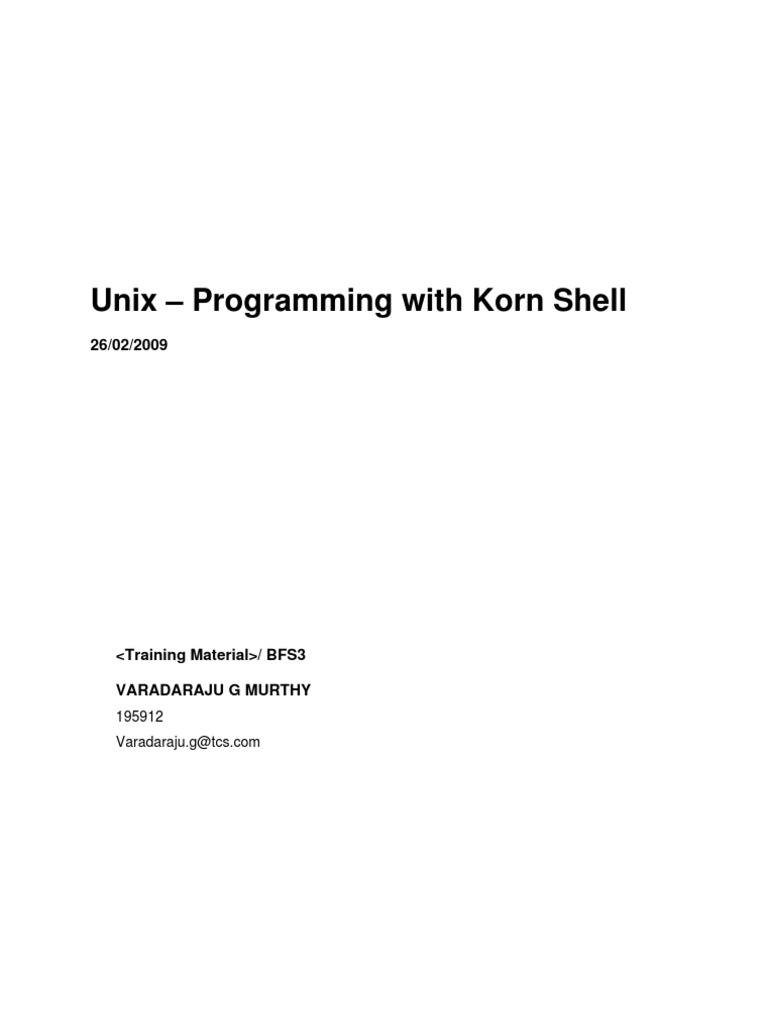 Master Korn Shell Programming Pdf Command Line Interface Parameter Computer Programming