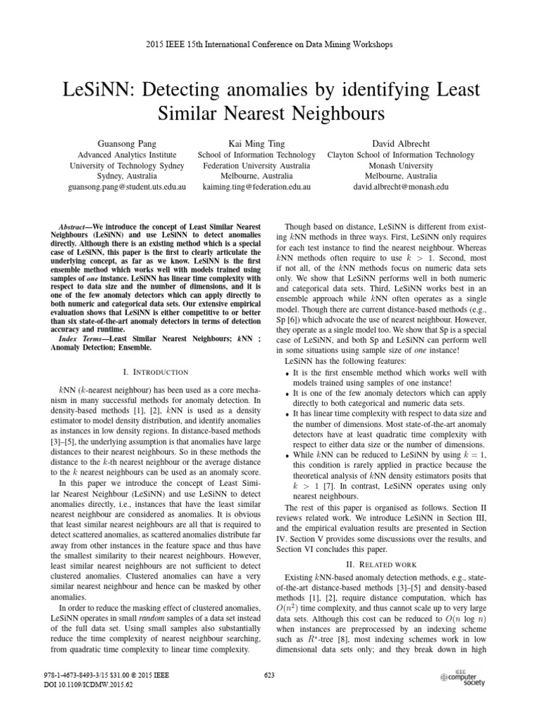 Detecting anomalies by identifying Least | PDF | Receiver Operating Characteristic | Cluster ...