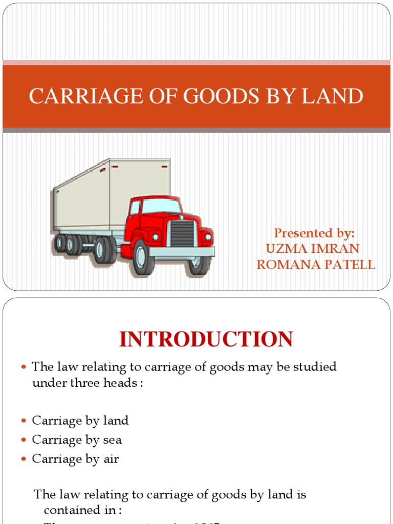 Carriage of Good | Common Carrier | Legal Liability