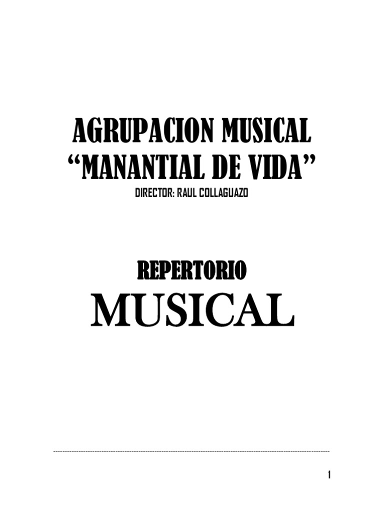 Agrupacion Musical MDV Repertorio 1 | PDF | Cristo (título) | Amor