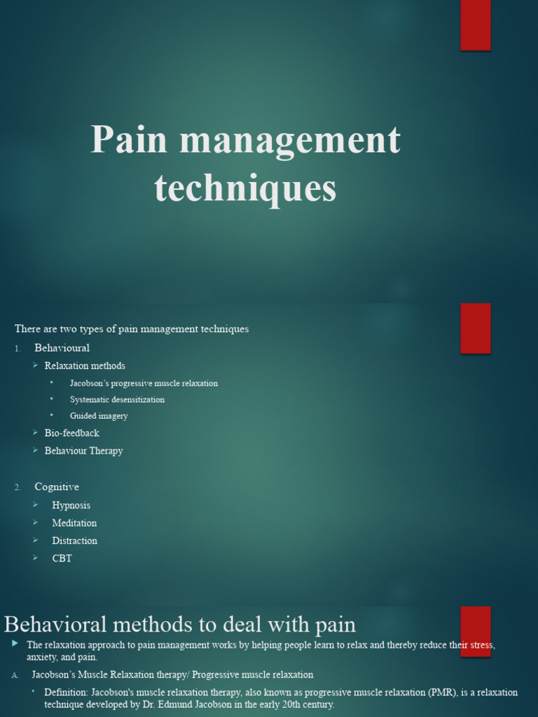 Pain Management Techniques | PDF | Pain | Pain Management