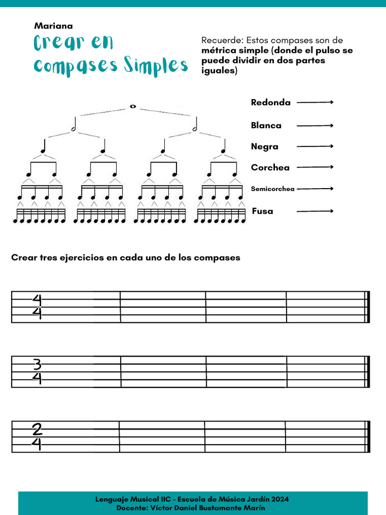 LENGUAJE MUSICAL IIC - Crear en Compases Simples | PDF | Poética | Formas musicales