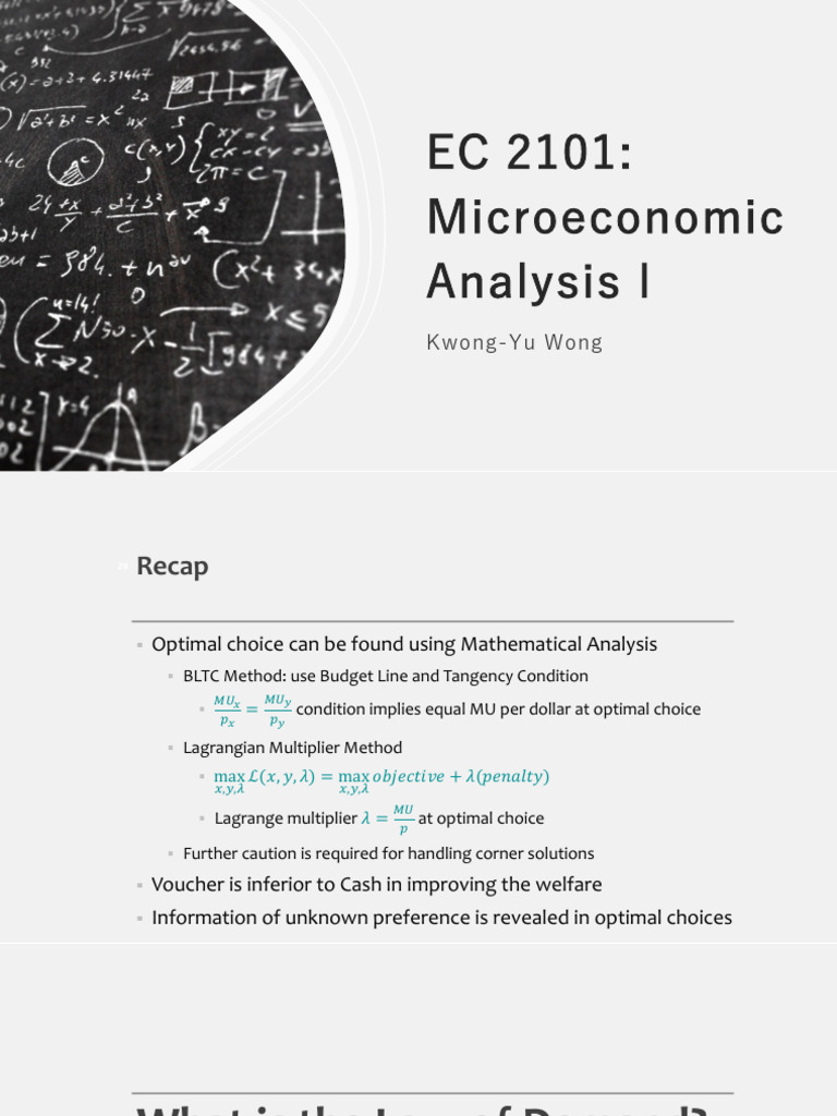 EC2101_L4 Lecture Slides | PDF | Demand | Demand Curve