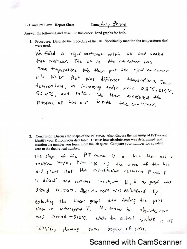 Lab: P T and PV | PDF