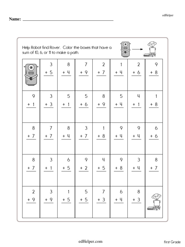 First Grade Math and Critical Thinking Worksheets | PDF