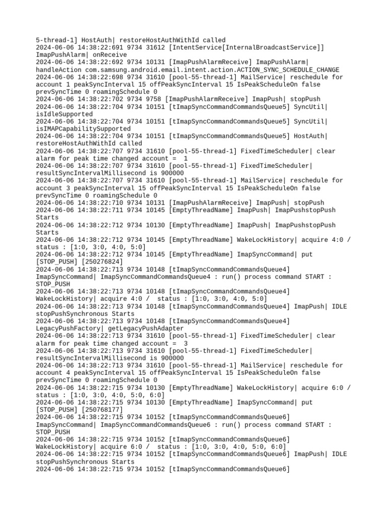 Email Sync Debug Log | PDF