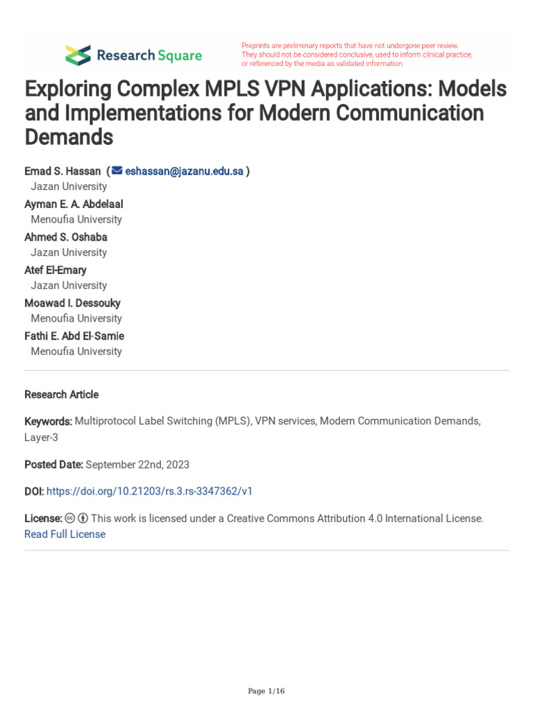Exploring_Complex_MPLS_VPN_Applications_Models_and | PDF | Virtual Private Network | Networking