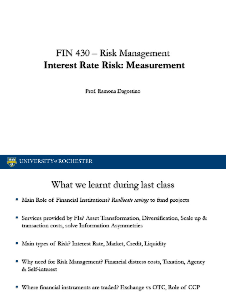 Measuring Interest Rate Risk in Finance | PDF | Bond Duration | Bonds ...
