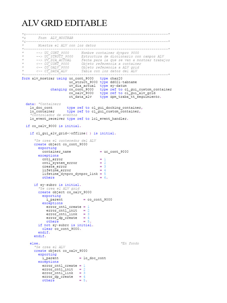 Alv Grid Editable Util | Descargar gratis PDF | Programación de computadoras | Informática