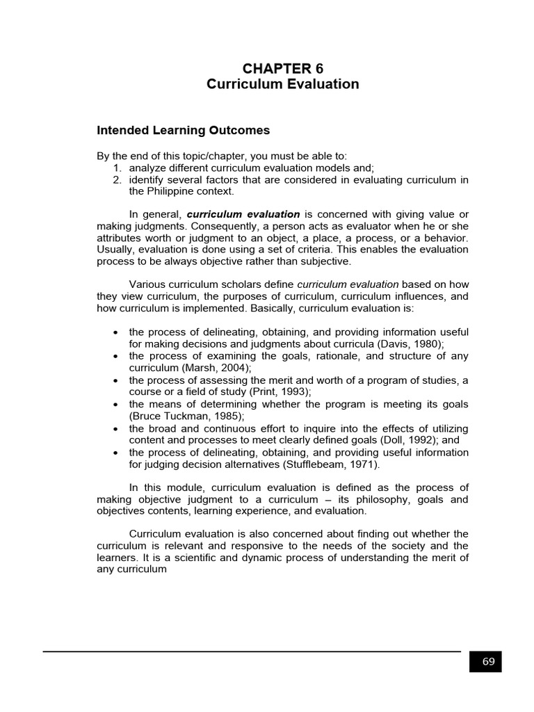 Curriculum Evaluation Models Guide | PDF | Curriculum | Evaluation