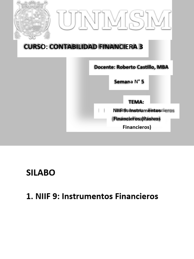 Semana 5 CF3 | PDF | normas internacionales de INFORMACION FINANCIERA | Contabilidad