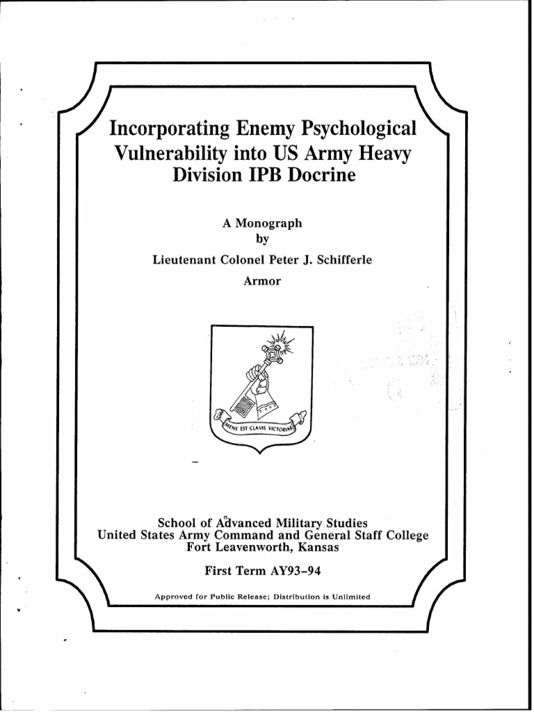 Incorporating Enemy Psychological Vulnerability Into US Army Heavy ...