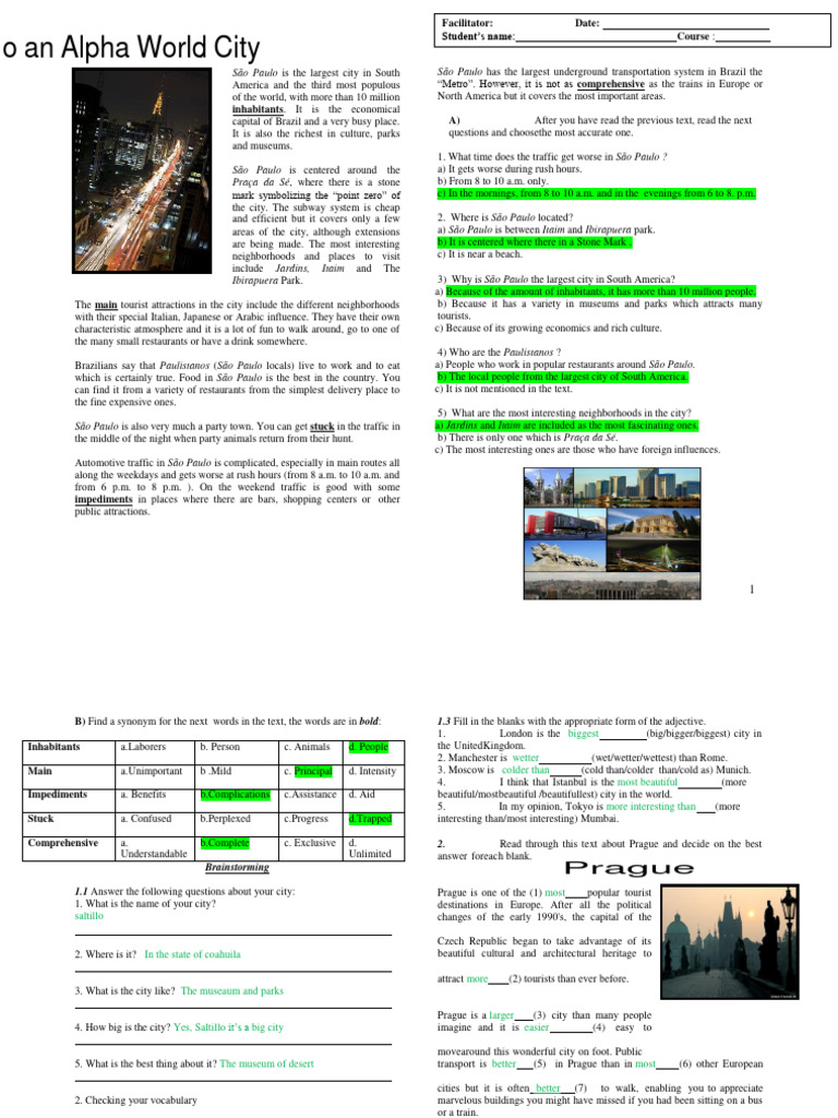 Reading and Writing Discover Sao Paulo Praguenew y Reading ...