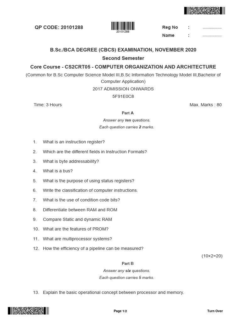 Computer Organization and Architecture 2020 Min | PDF | Computer Data Storage | Central ...