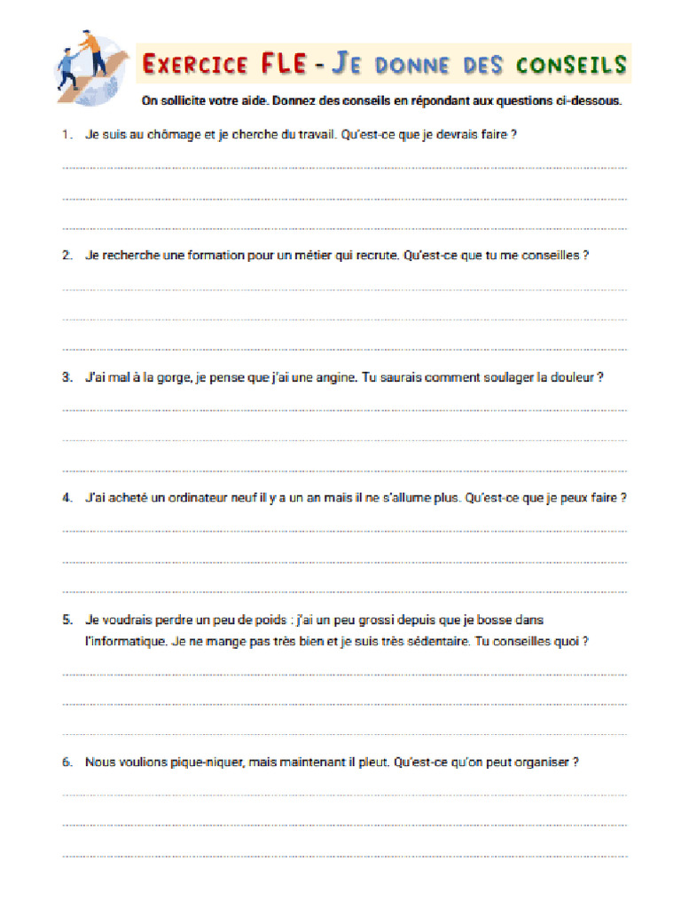 Donner Des Conseils - Exercises - 1 | PDF