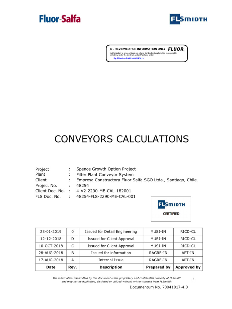 Simulaciones Flsmith | PDF | Belt (Mechanical) | Mechanical Engineering