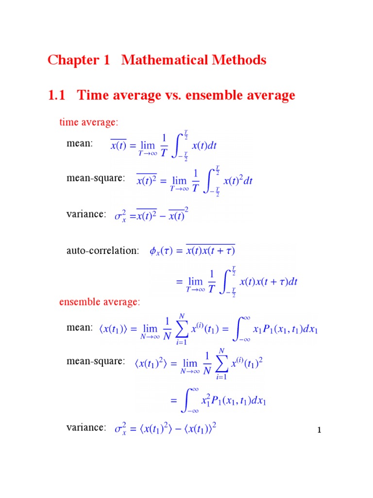 Ensemble Average and Time Average | PDF | Spectral Density | Stationary Process