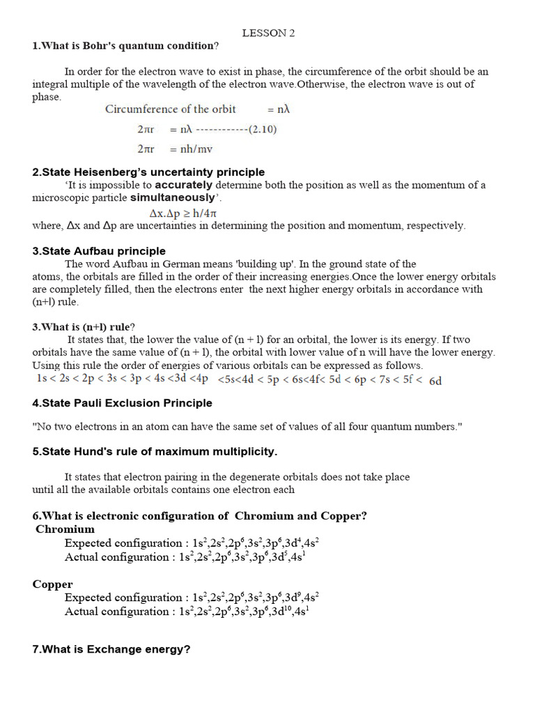 Lesson 2 | Download Free PDF | Atomic Orbital | Electron Configuration