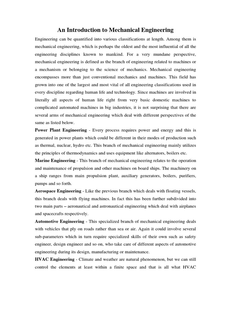 An Introduction to Mechanical Engineering | PDF | Engineering | Mechanical Engineering