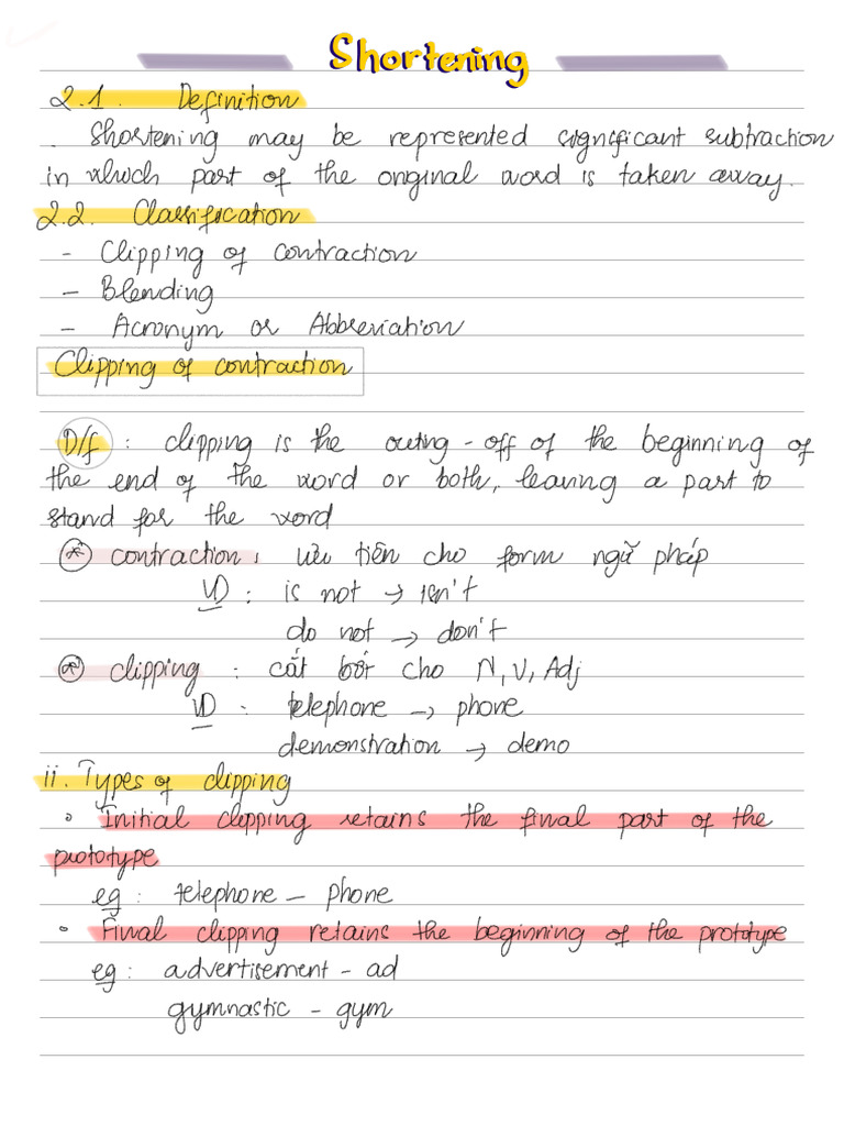Shortening Conversion | PDF