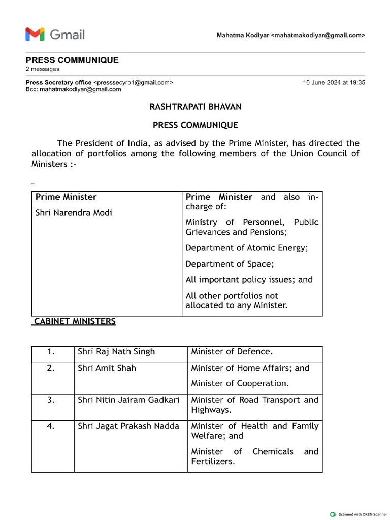 Cabinet List | PDF