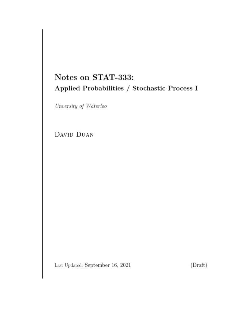 Stat 333 Master | PDF | Stochastic Process | Probability Distribution