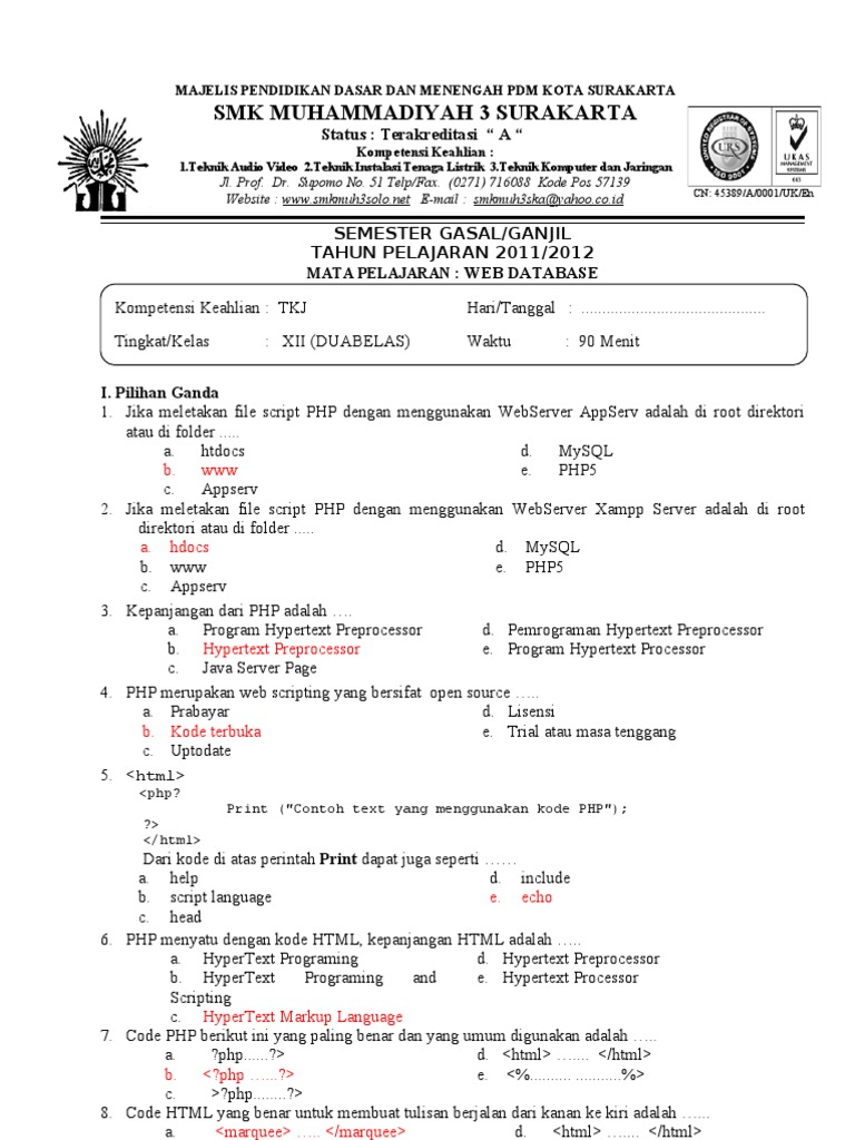 Soal Web Database | PDF