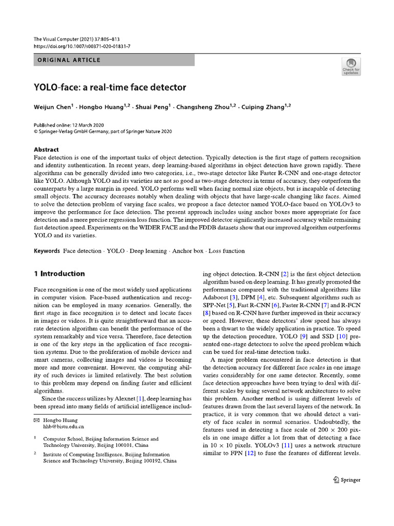YOLO-face - A Real - Time Face Detector | PDF
