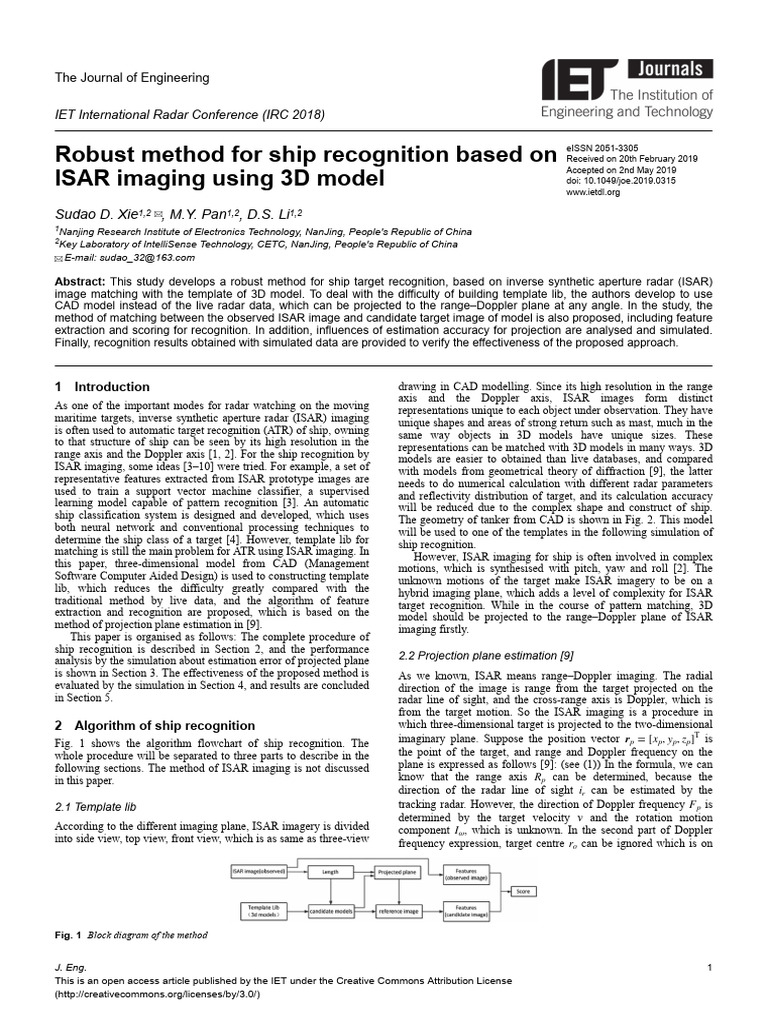 Robust Method For Ship Recognition Based On ISAR I | PDF