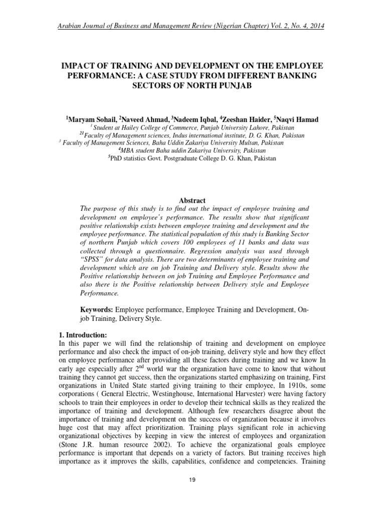 Training Impact on Banking Employee Performance | PDF | P Value | Business