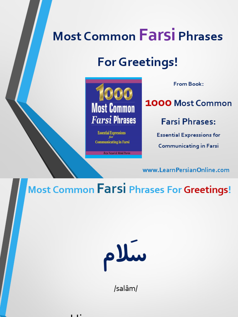 Most Common Farsi Phrases Greetings | PDF | Language Arts & Discipline