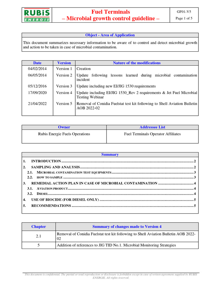 GF01-V5 - Microbial Growth Control Guideline | PDF | Microorganism ...