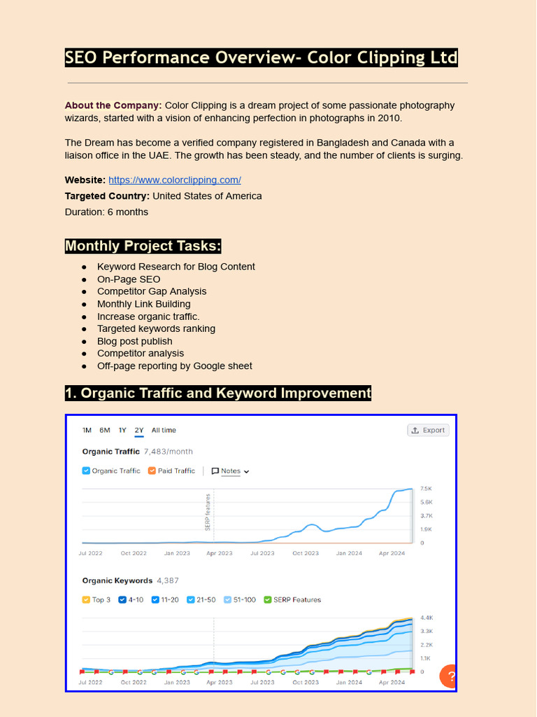 SEO Performance Report for Color Clipping | PDF | Search Engine ...