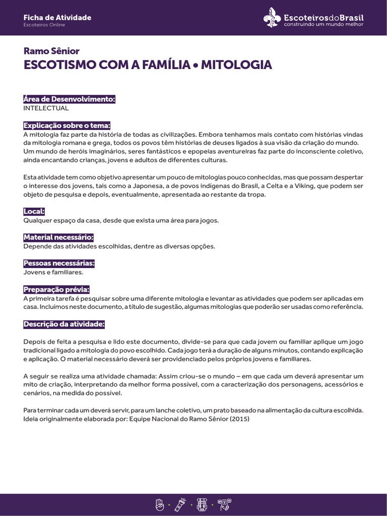 Ficha3 RamoSenior Mitologia | PDF
