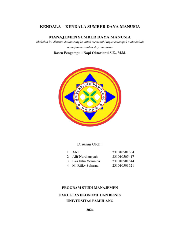 Kendala SDM dalam Organisasi | PDF | Karier & Perkembangan