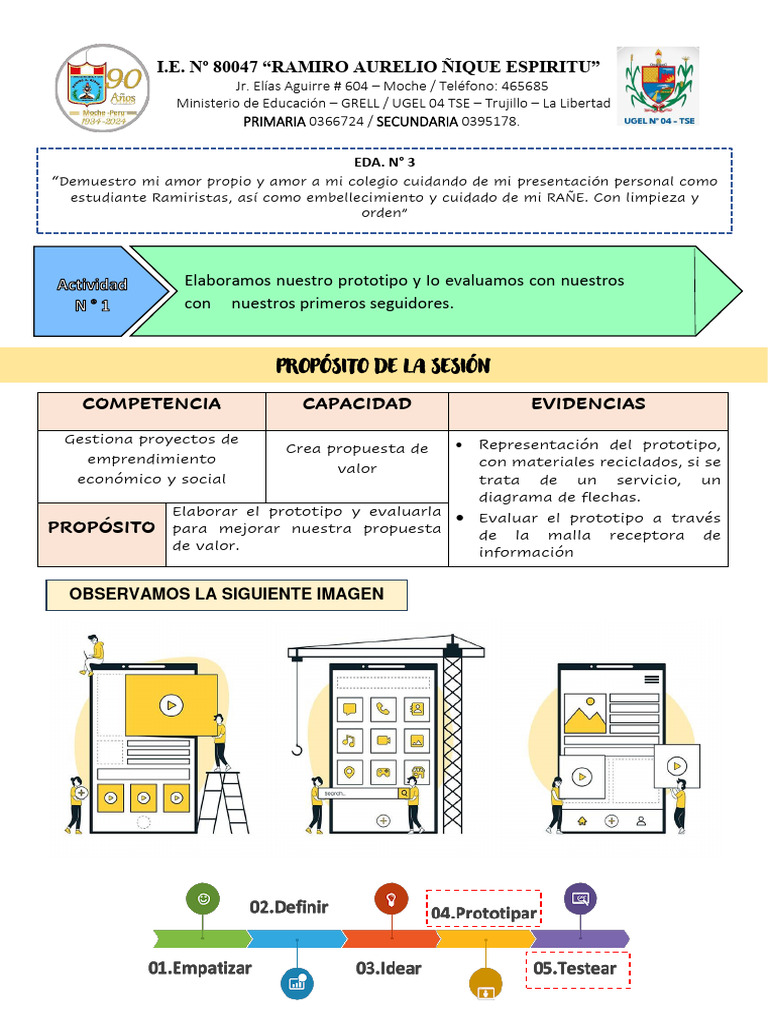 Eda.3 Ept. 2° Ficha 1 Fase Prototipar y Evaluar | PDF | Diseño