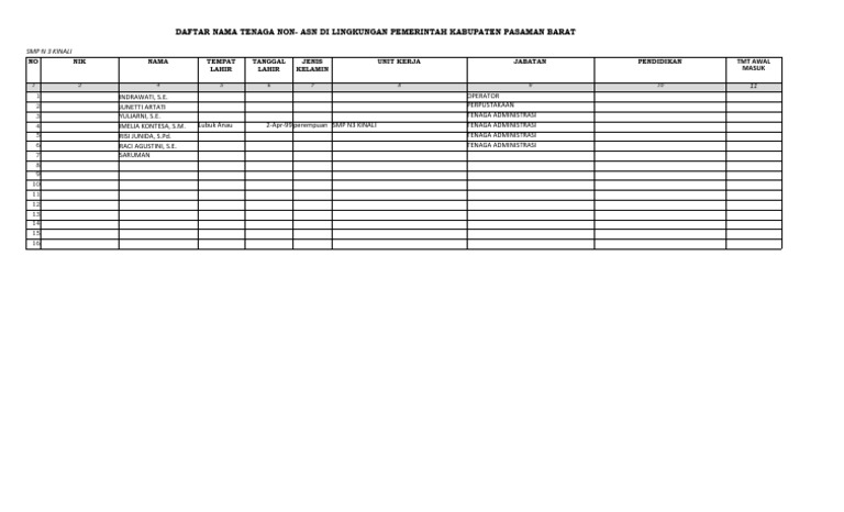 CONTOH Format Data Non Asn 2024 | PDF