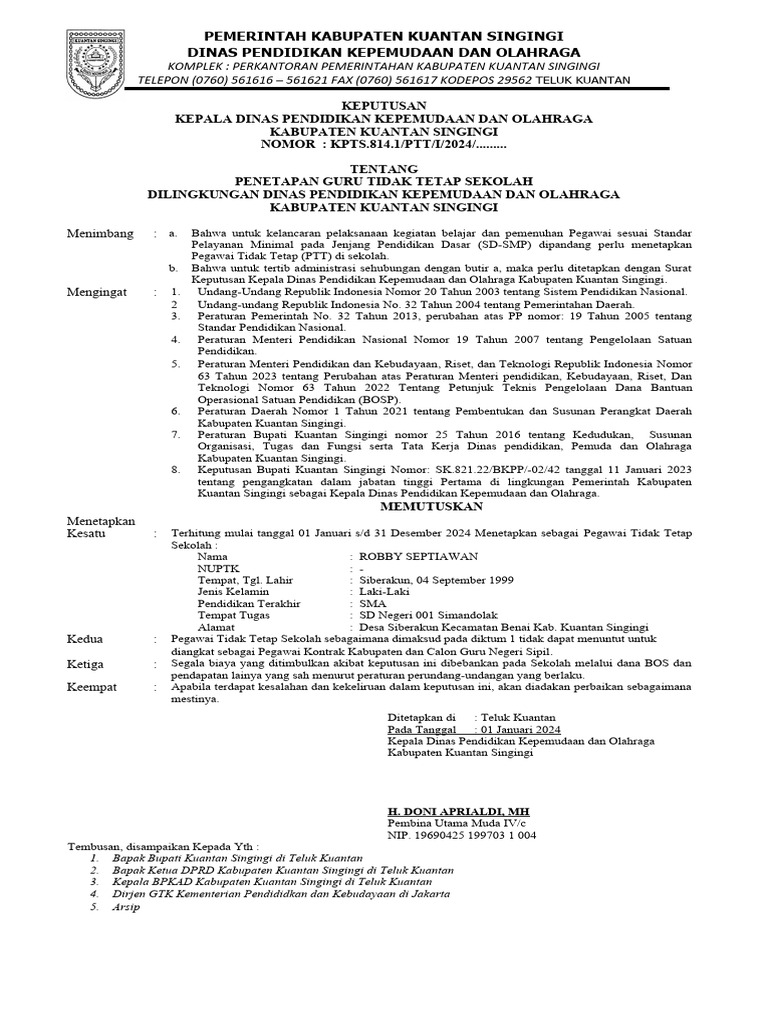 SK Dinas GTT 2024 | PDF