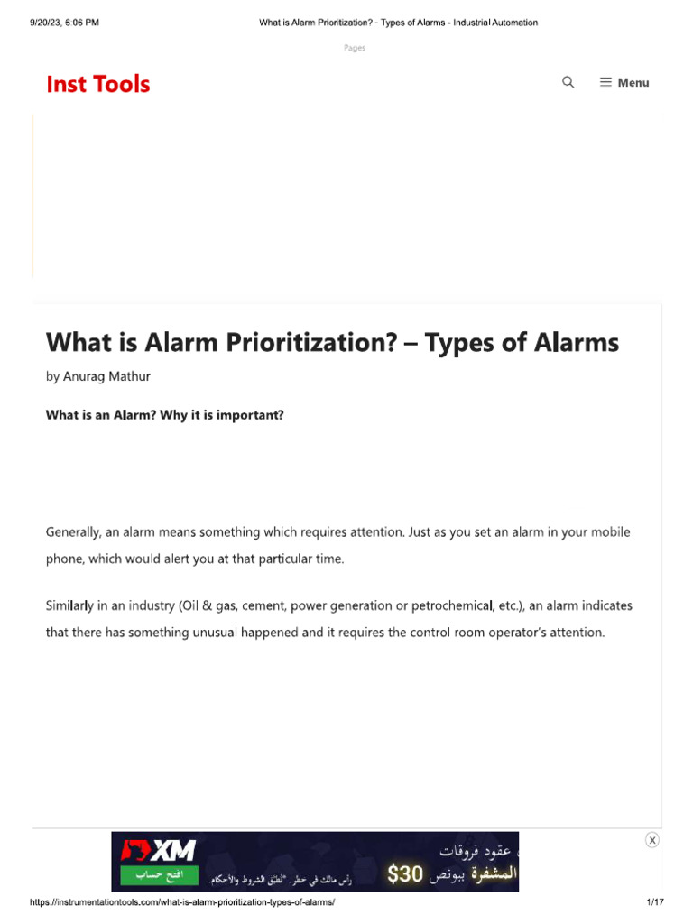 Alarm Prioritization | PDF