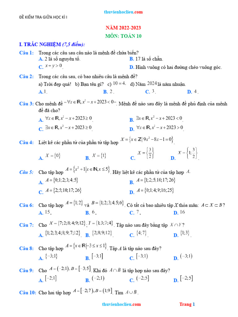 thuvienhoclieu.com-De-thi-giua-HK1-Toan-10-nam-2022-2023-co-dap-an | PDF