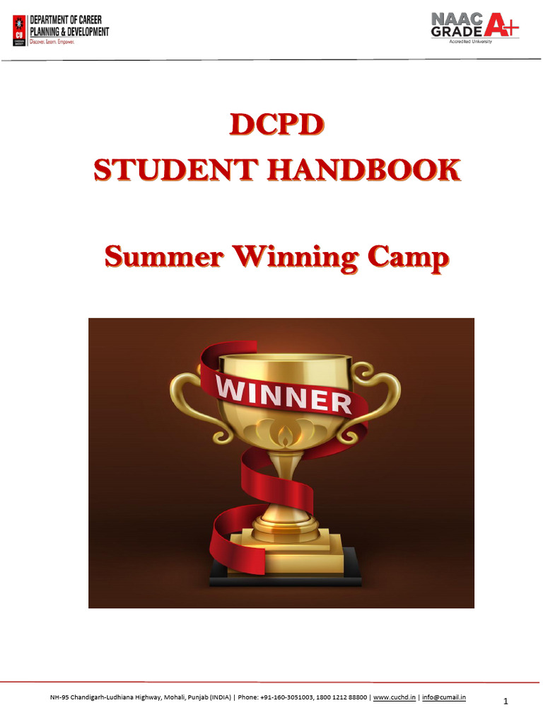 DCPD Student Handbook - BE Summer Winning Camp-2024 - 08.06.24 | PDF | Artificial Intelligence ...