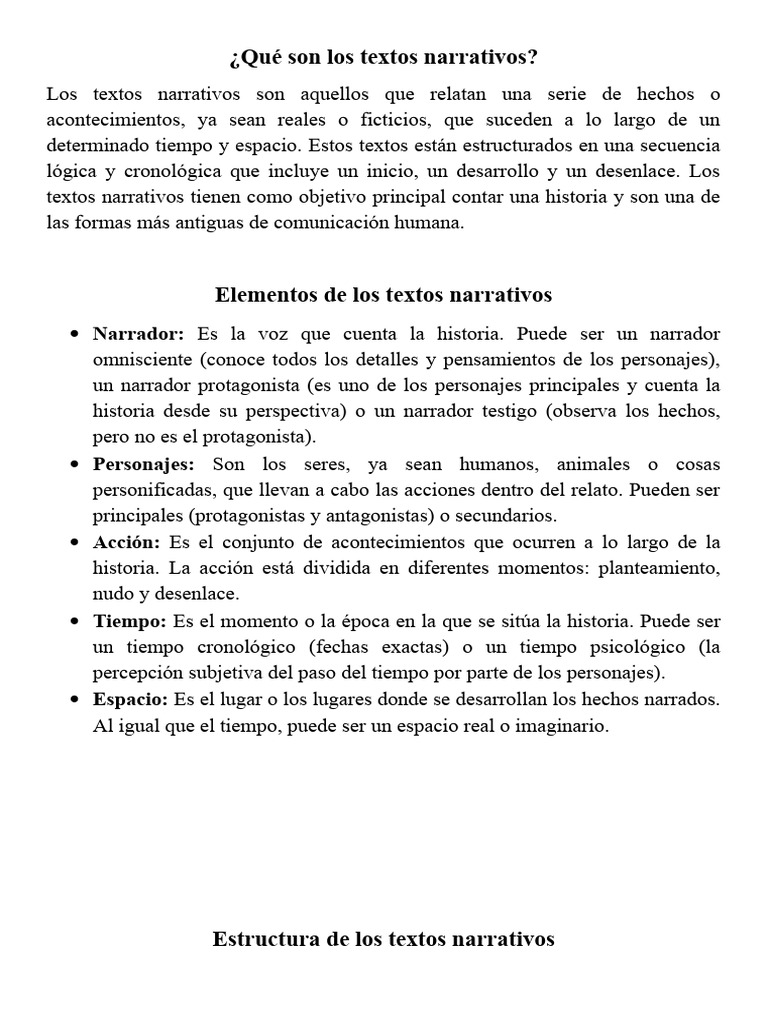 Qué Son Los Textos Narrativos | PDF | Narración | Ciencia cognitiva