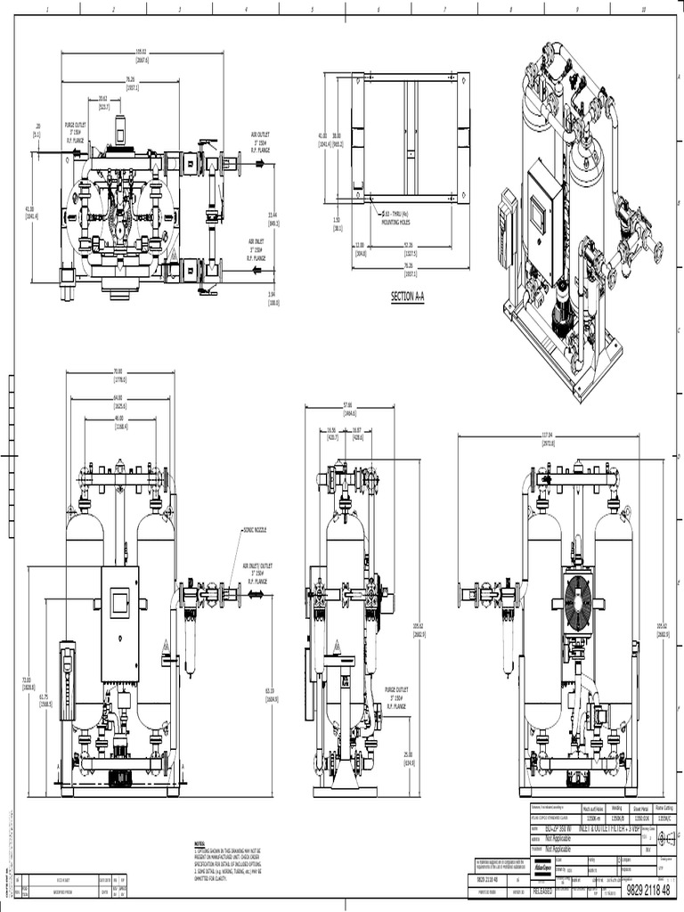 BD350 Plus ZP PD and DDP With 3VBP - 60 HZ - Imperial - Dimension ...