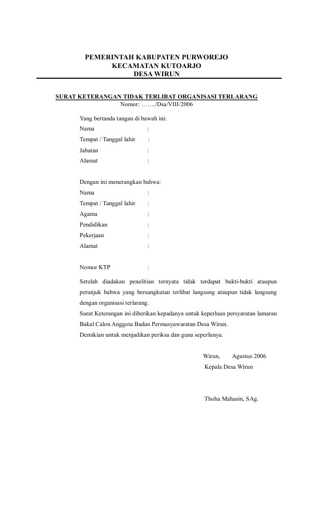 Contoh Surat Lamaran Menjadi Anggota Bpd Desa - Delinewstv