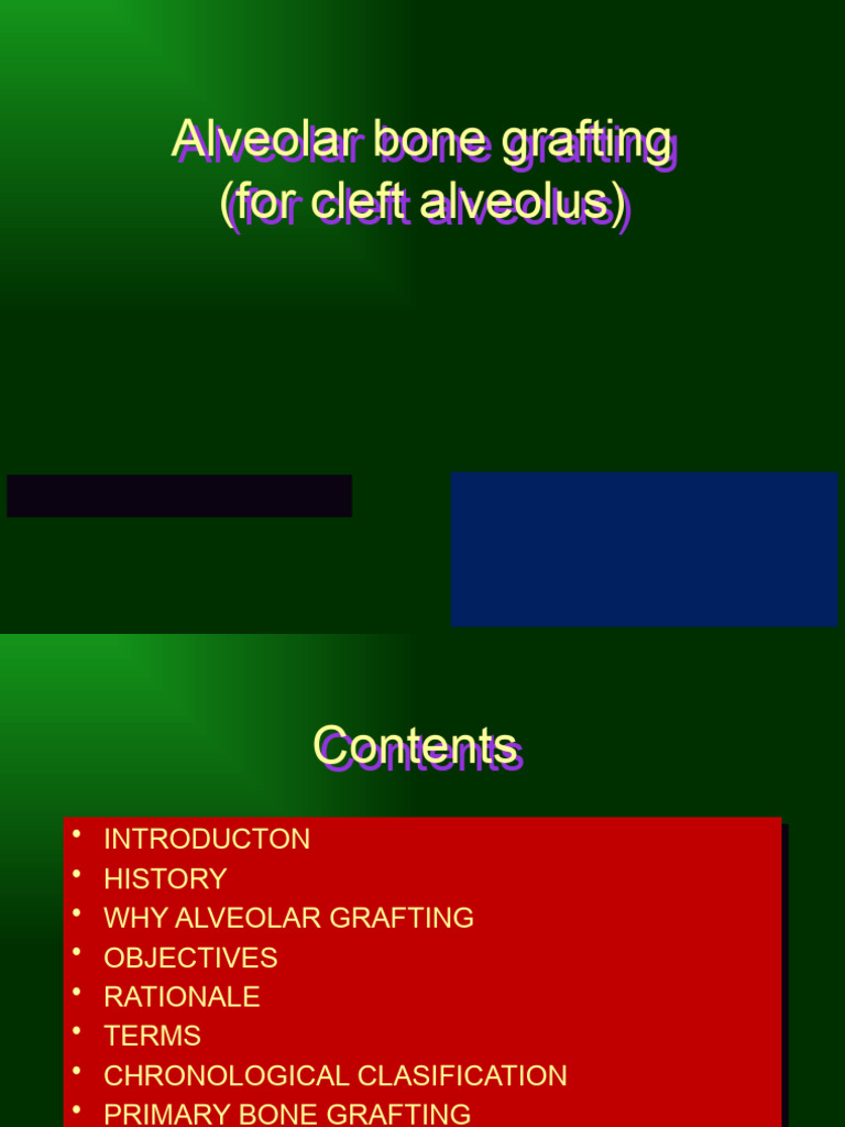 Alveolar Bone Grafting for Clefts | PDF | Orthodontics | Dental Implant