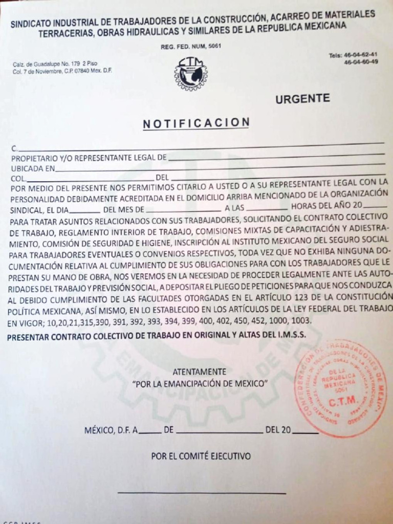 Notificación CTM PDF | PDF