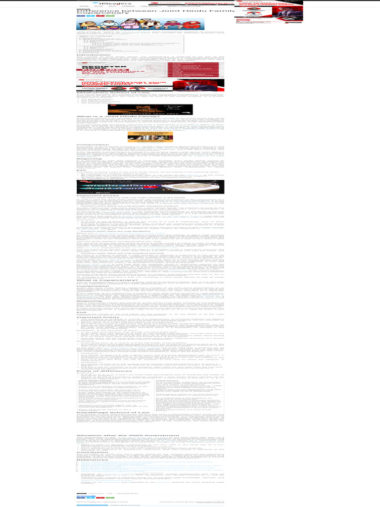 Difference Between Joint Hindu Family and Coparcenary - Ipleaders | PDF | Concurrent Estate ...