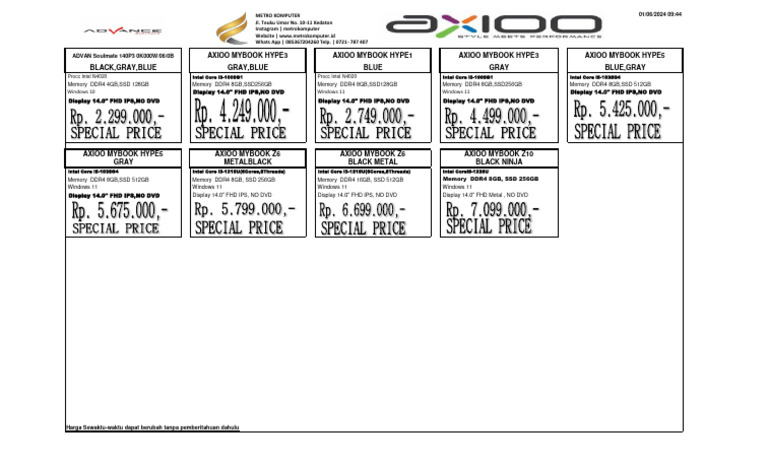 Axioo & Infinix | PDF | Computer Memory | Computing
