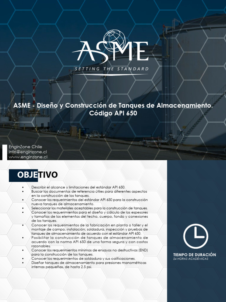 Ficha Técnica ASME API 650 Diseño y Construcción de Tanques de ...