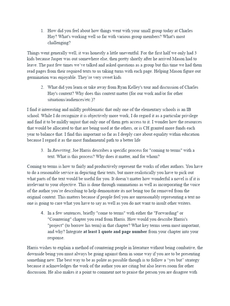 CH Reflection 3 | PDF